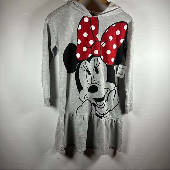 Disney | Dresses | Disney Minnie Mouse Gray Hoodie Dress | Poshmark